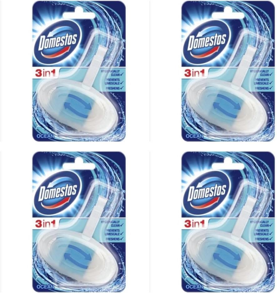 Domestos Toilet Rim Block 3 in 1 Ocean Bathroom Cleaning Limescale ...