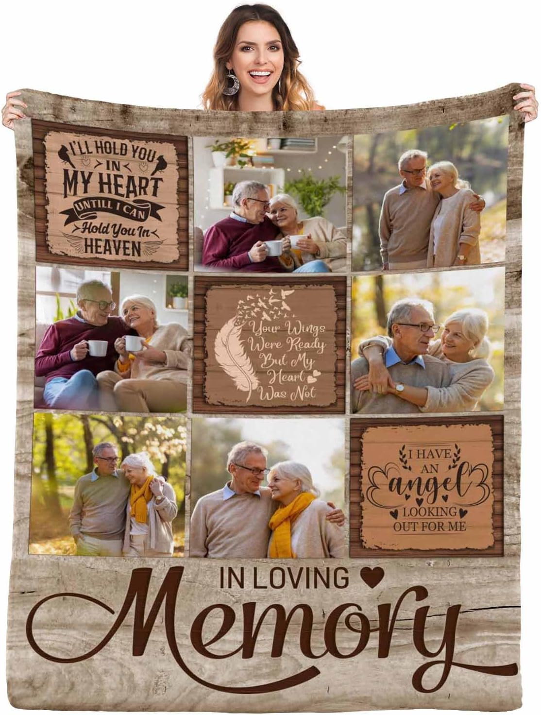 Amazon.com: Enjoyyjl Custom Memorial Blanket with Photo, Sympathy Gift ...
