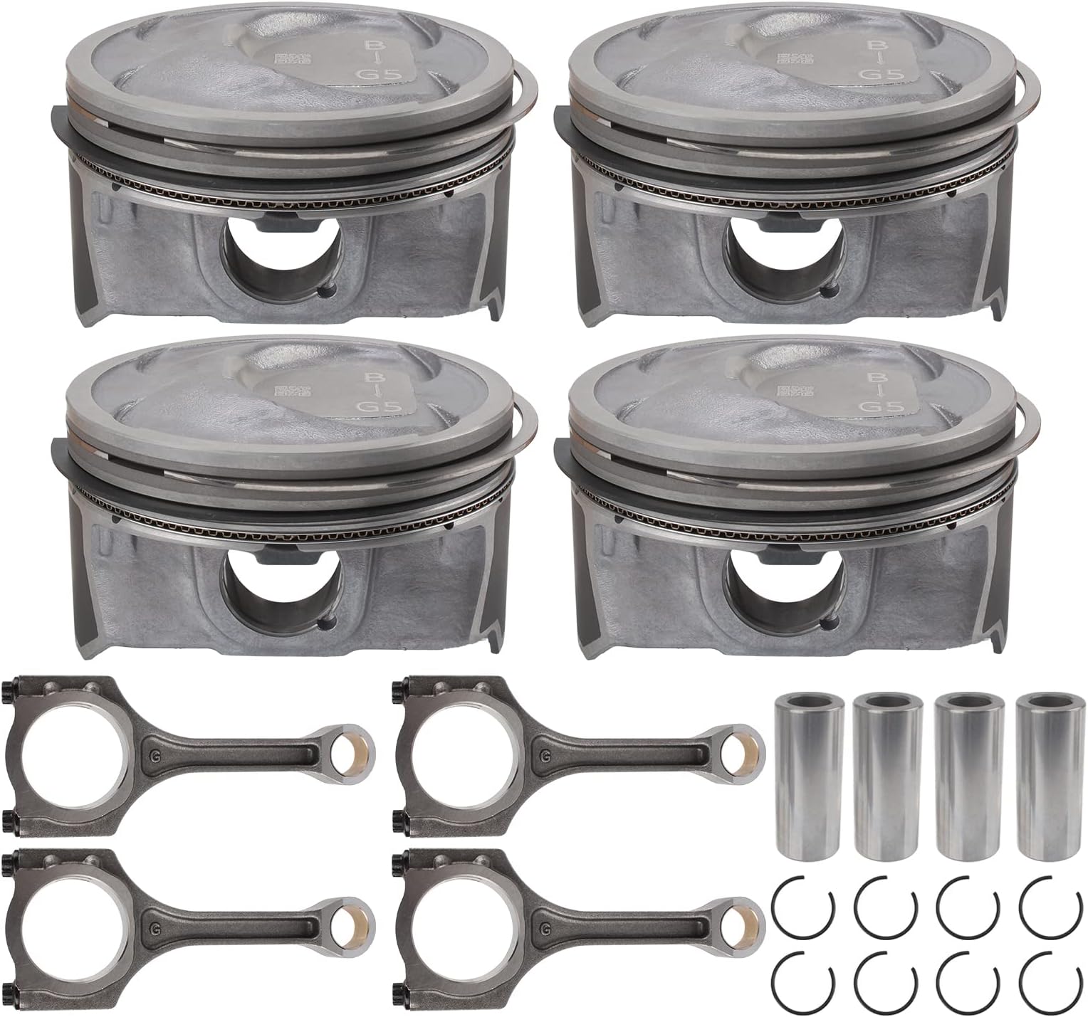 Amazon.com: 4 Set Pistons Kits with Connecting Rods Compatible with ...