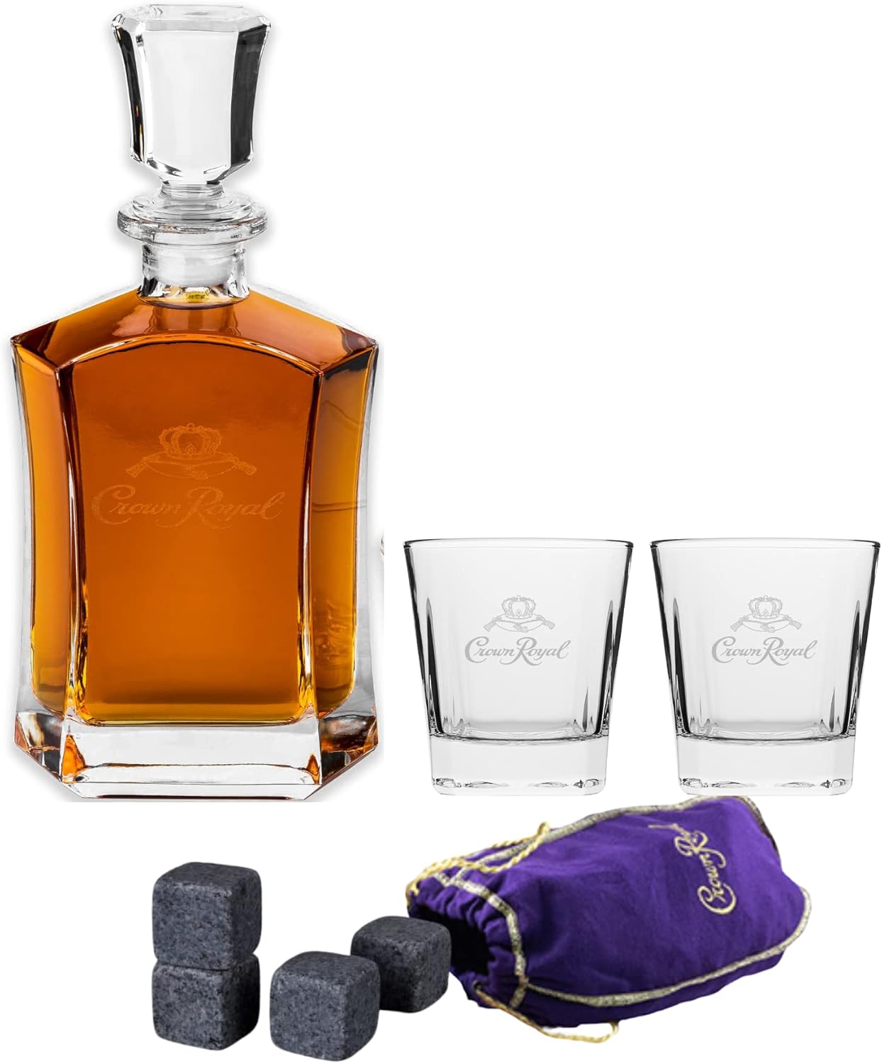 Amazon.com | Whisky Decanter & Glass Decanter Set with Glasses Crown ...