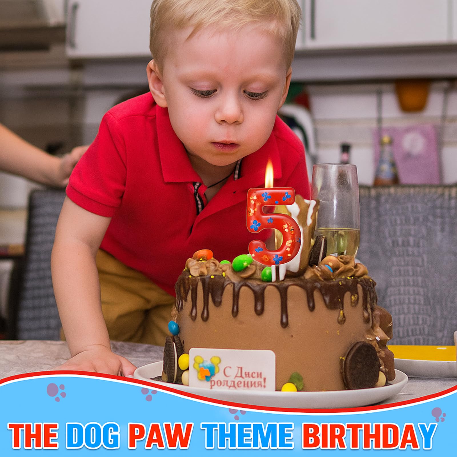 Snapklik.com : Number 5 Dog Paw Birthday Candles Dog Toppers Candles ...