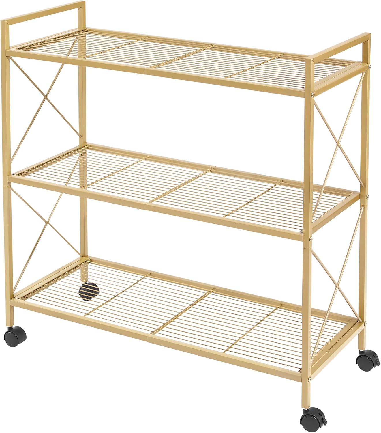 Amazon.com: SONGMICS 3-Tier Metal Storage Rack with Wheels, Mesh ...