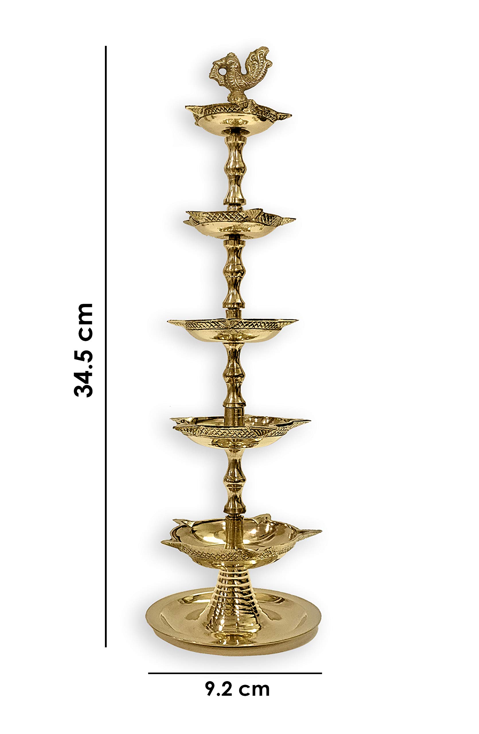 SATVIK Standing Brass 5 Steps Kerala Samai Diwali Deepak for Puja ...