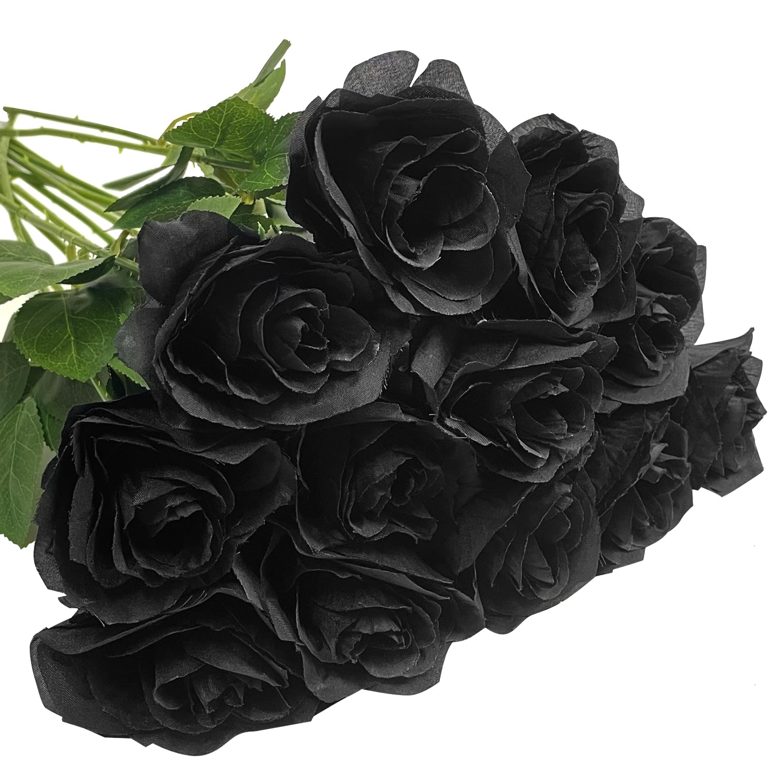 Amazon.com: DECEED 12 PCS Black Roses Artificial Flowers, Fake Flowers ...