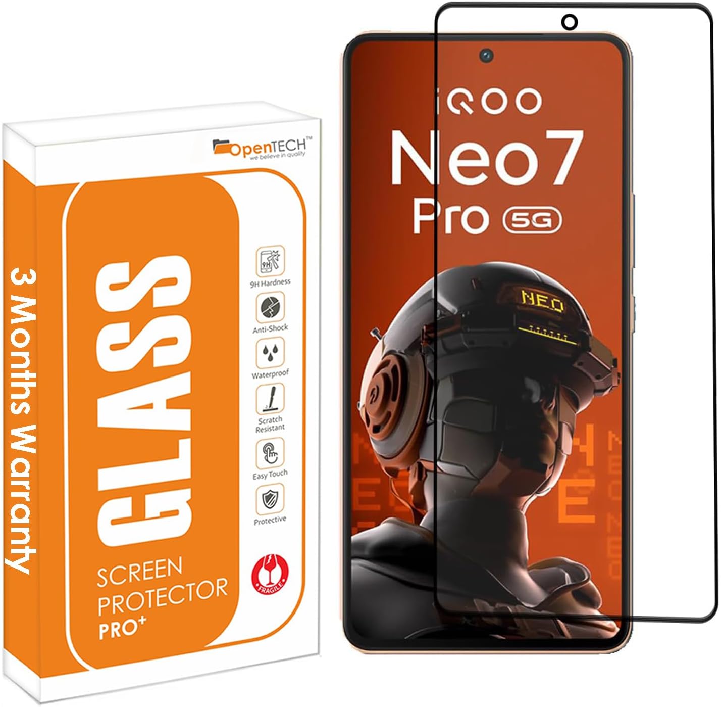 Skyddshield Edge to Edge Tempered Glass for iQOO Neo 7 5G, iQOO Neo 7 ...