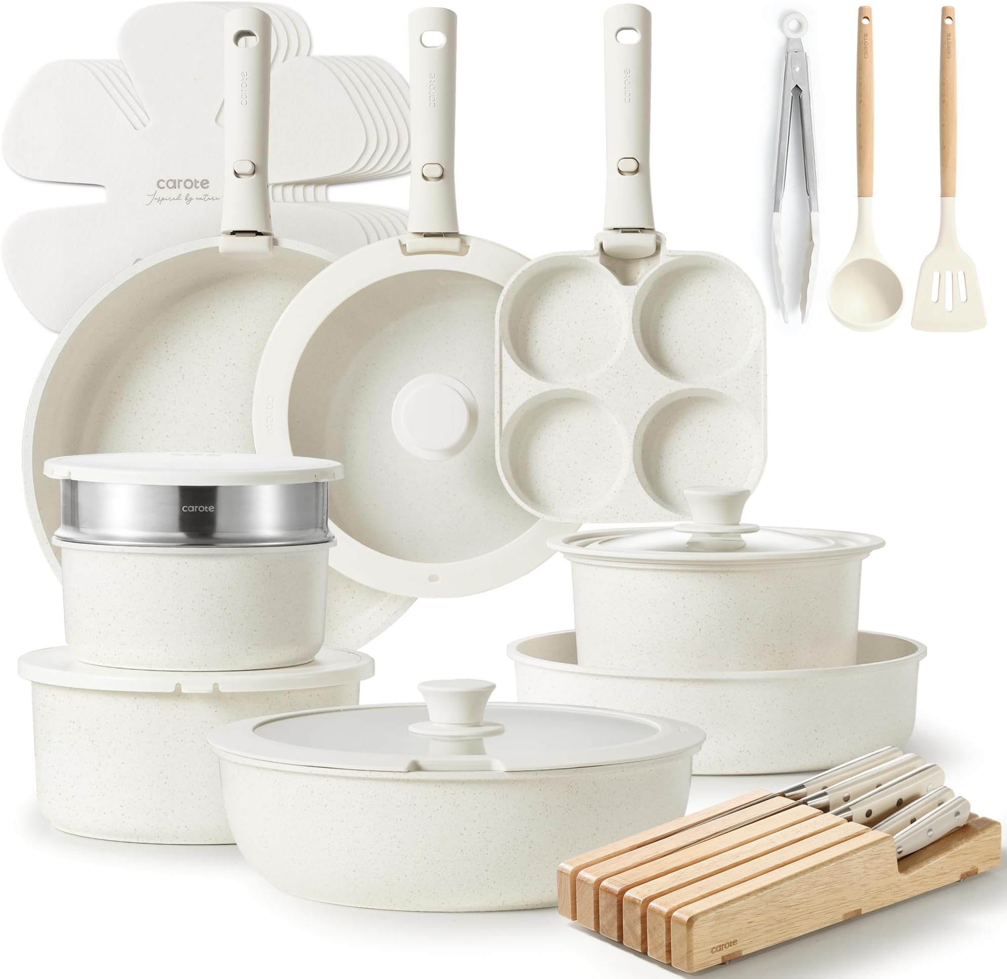 Amazon.com: Caraway Nonstick Ceramic Cookware Set (12 Piece) Pots, Pans ...