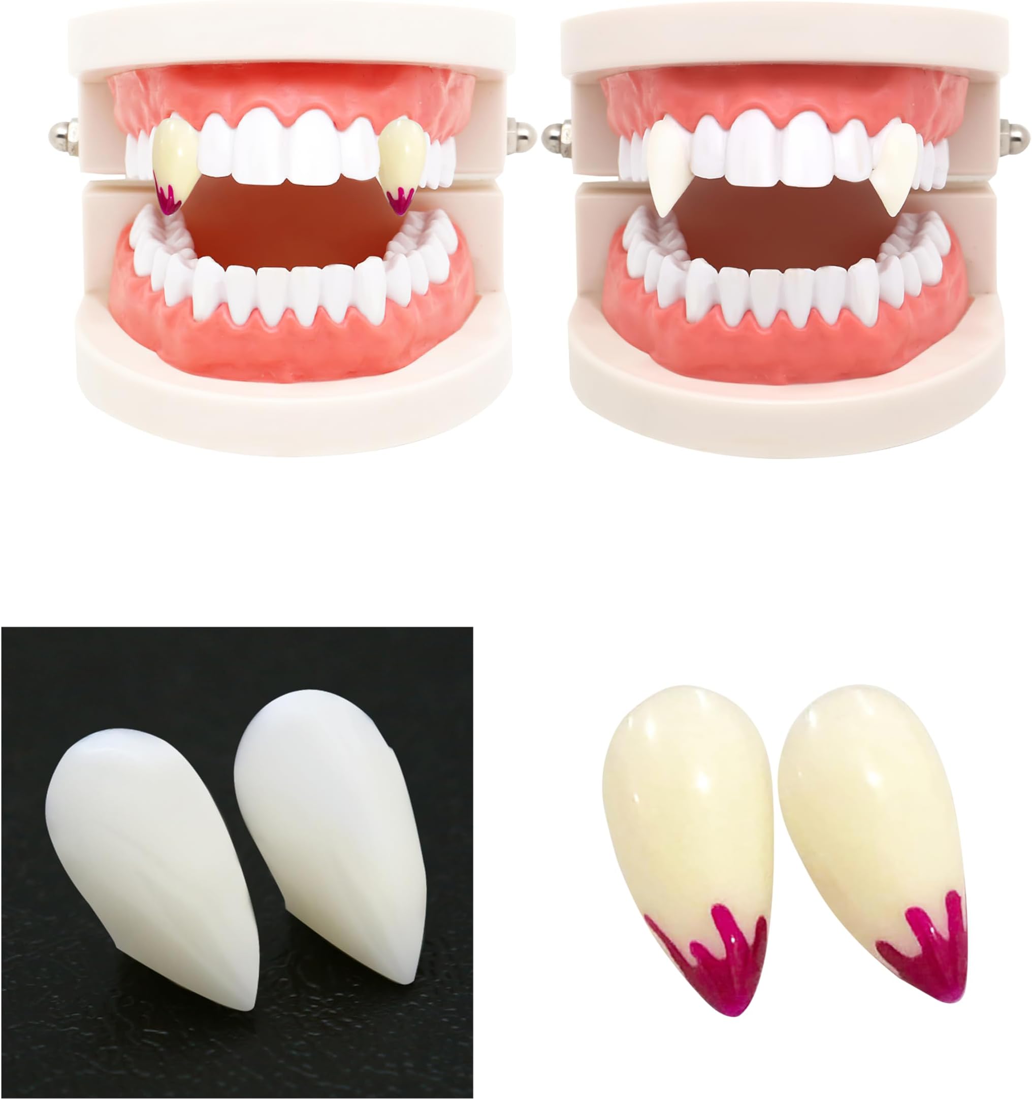Amazon.com: Zriklampolis 6 Pairs of Halloween Vampire Teeth, White ...