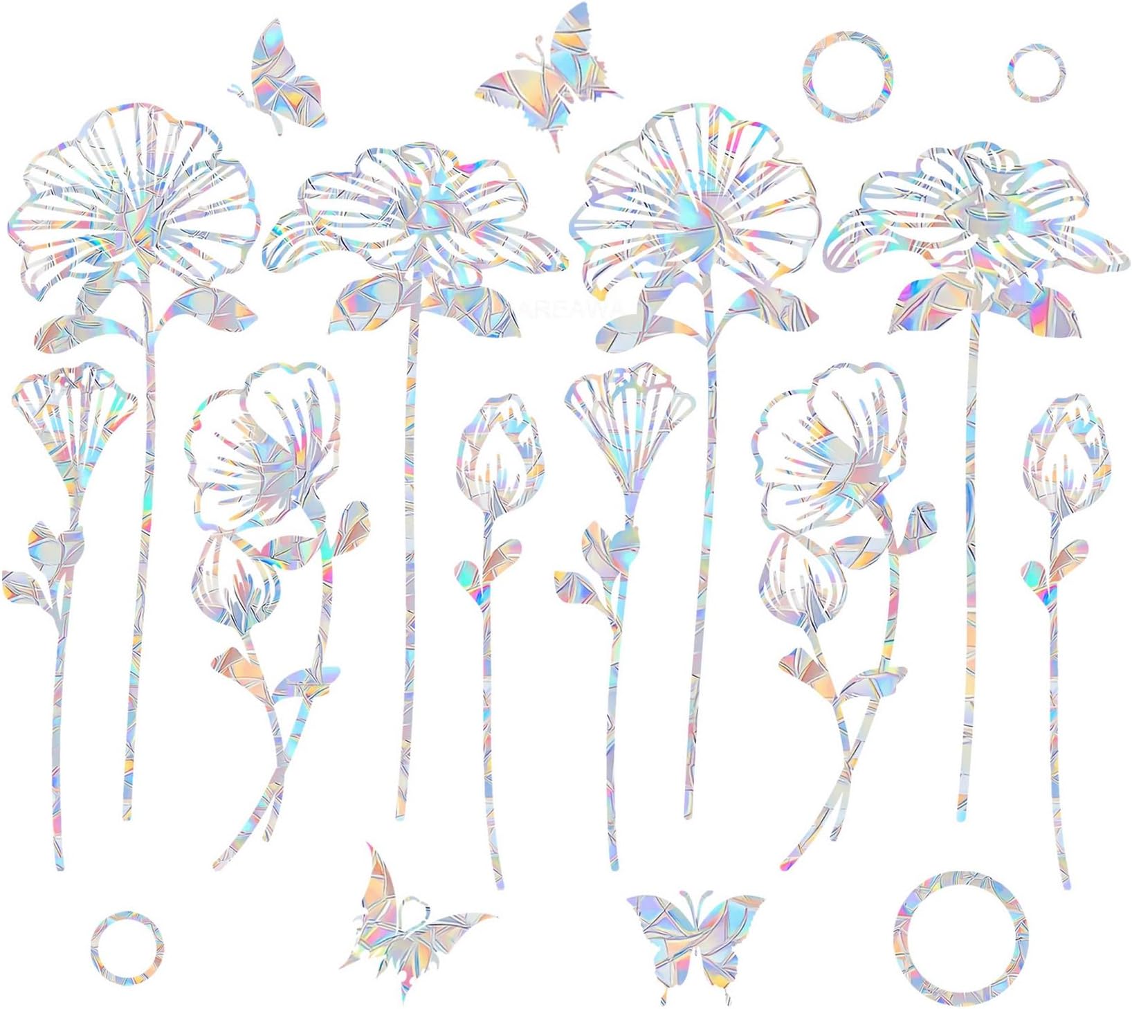 Amazon.com: 18 Pieces Flower Window Decals for Bird Strikes - Anti ...