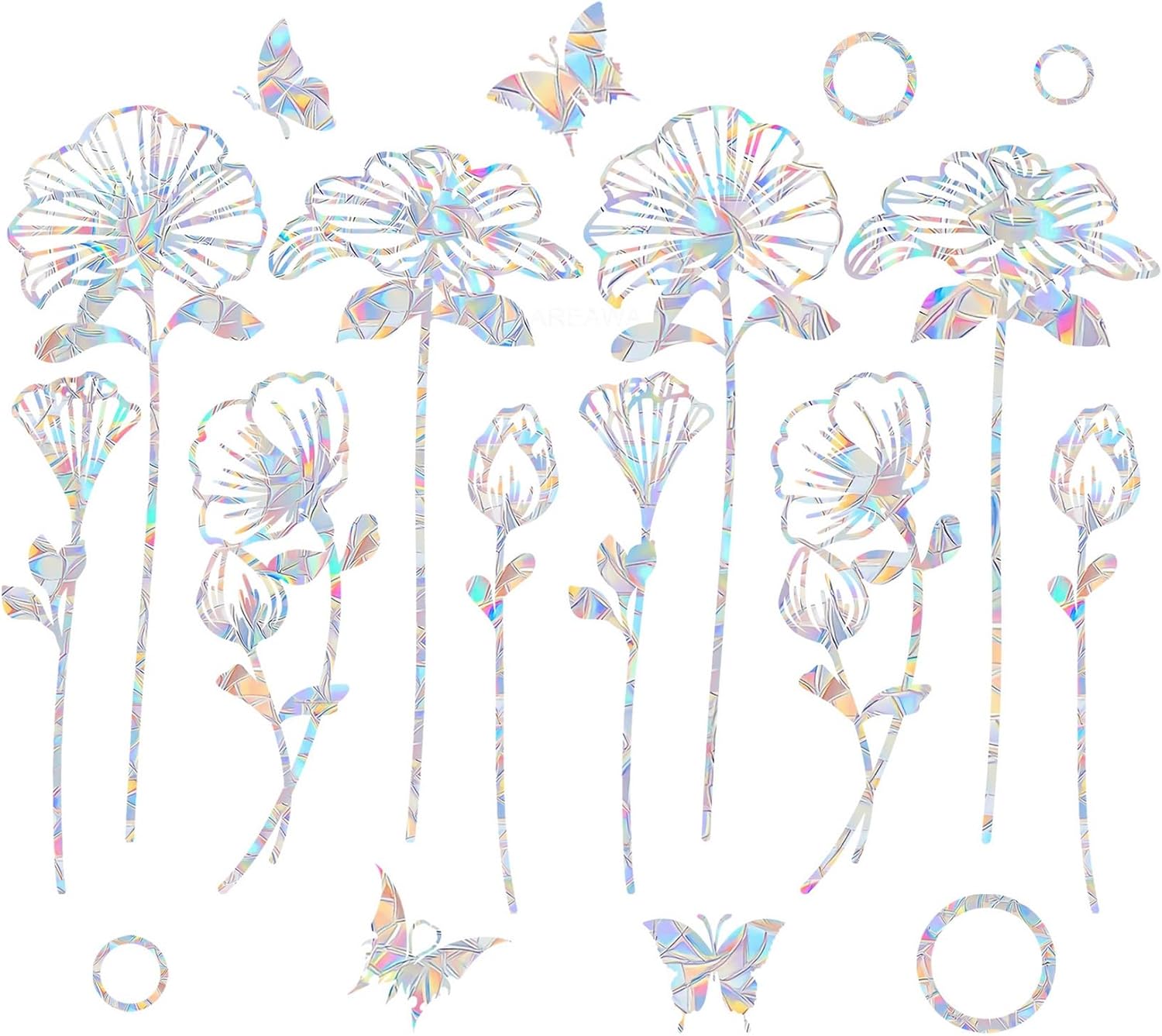 Amazon.com: 10 Flower Window Decals - Anti-Collision Stickers to Save ...