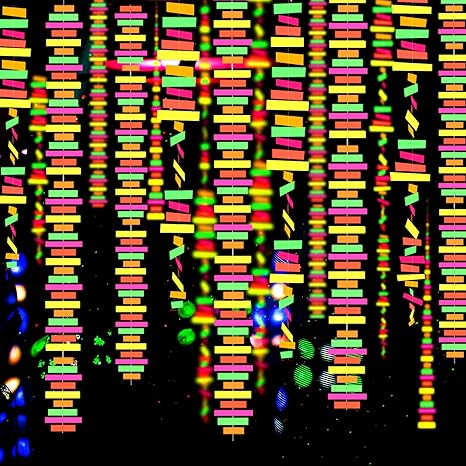 Amazon.com: 54feet UV Neon Streamers Glow Garland Stripe Hanging Glow ...