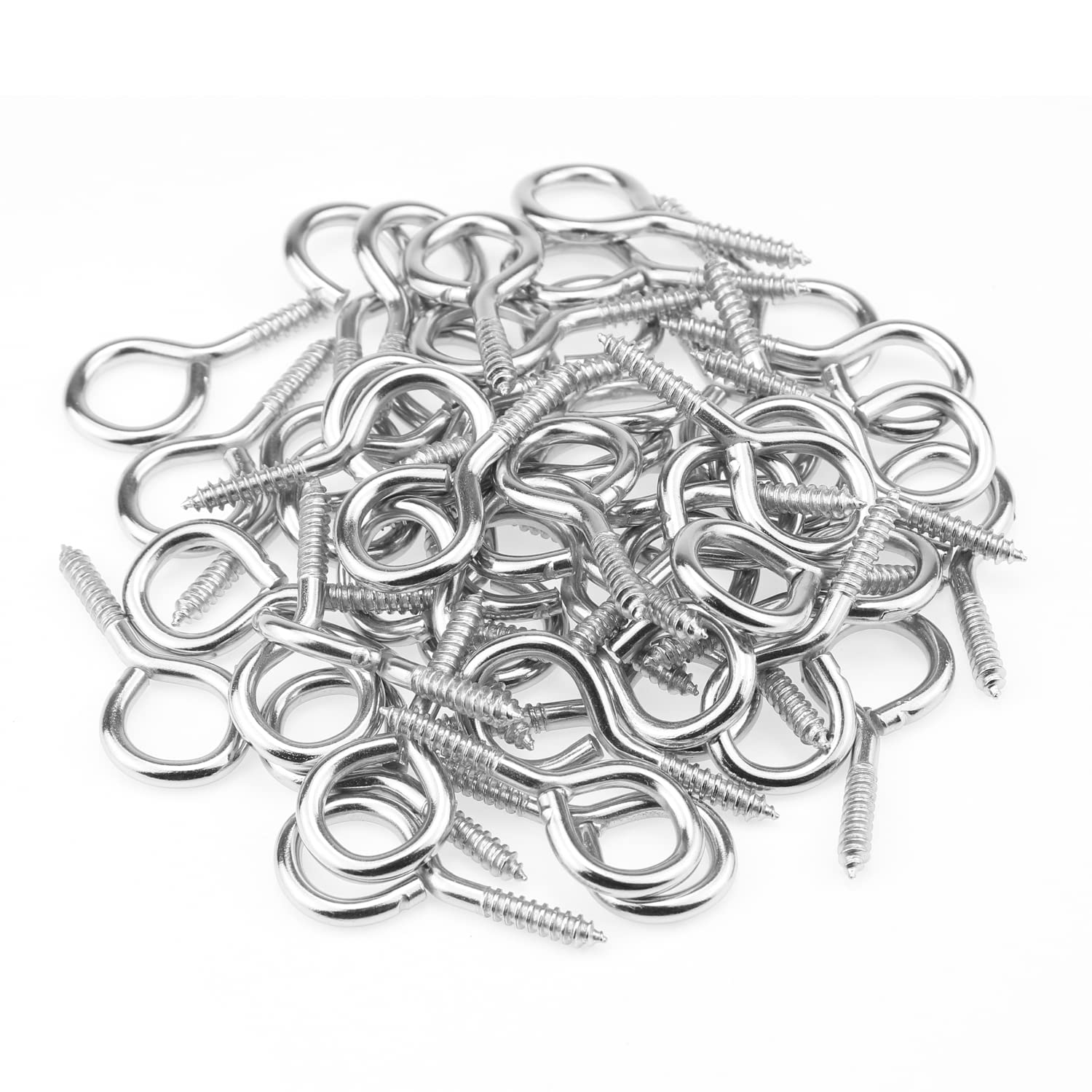 Amazon.com: HELIFOUNER 50 Pieces 10# Screw Eyes, Screw in Eye Hooks ...