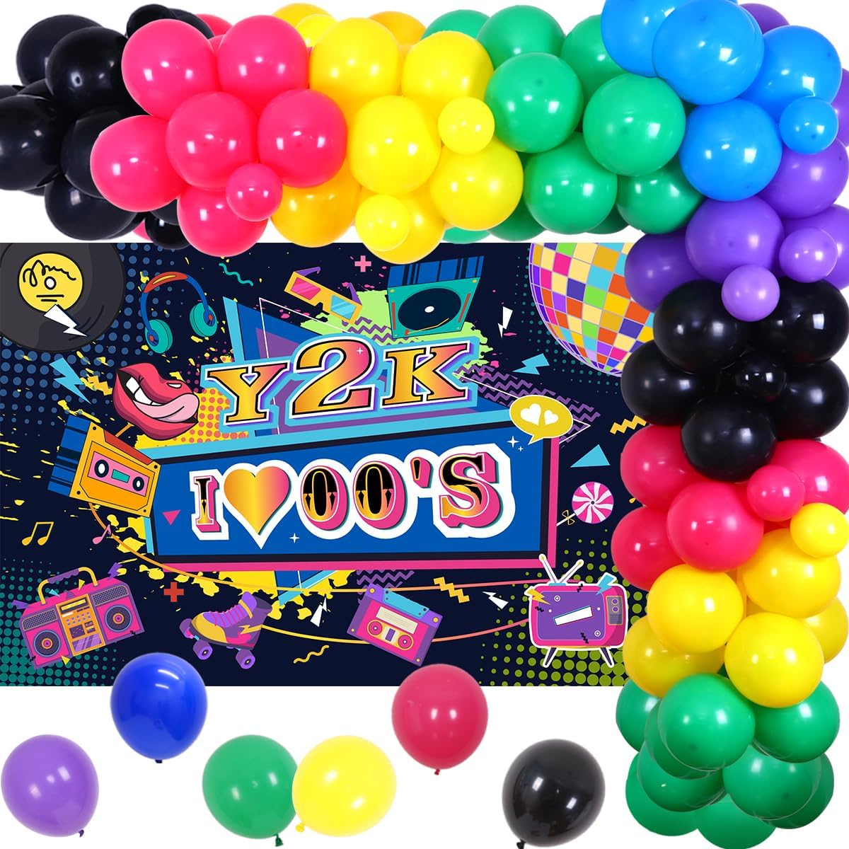 Amazon.com: Jollyboom Y2K Party Decorations, Back to the 00s Party ...