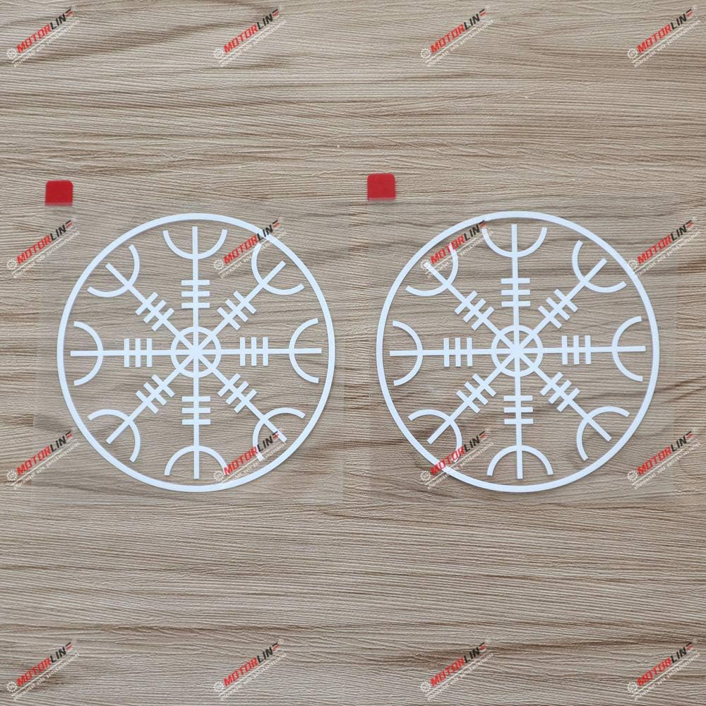 Amazon.com - 2X White 4'' Helm of Awe Decal Sticker Vegvisir Viking ...