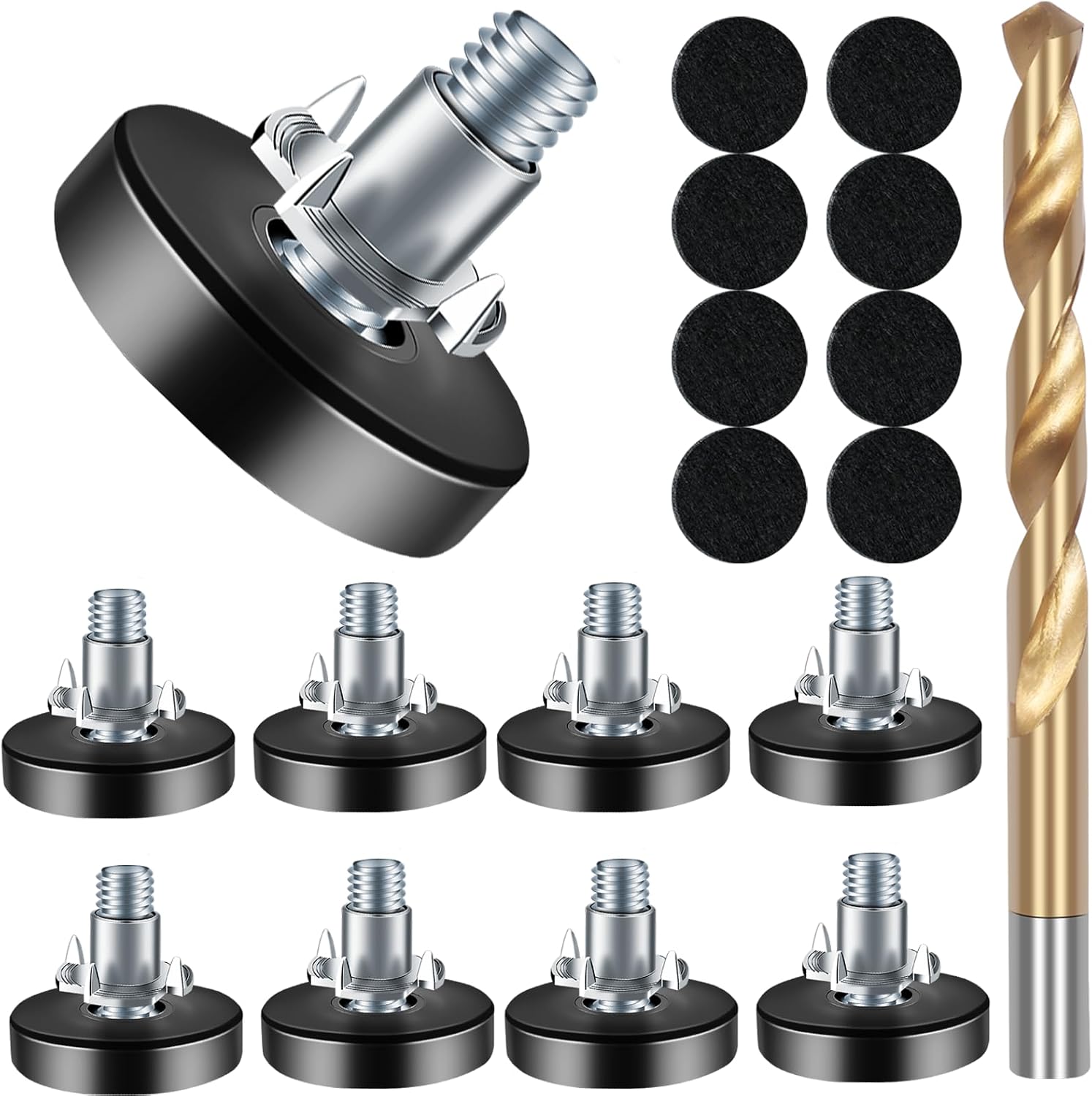 Amazon.com: EUNENETE 8 PCS M8 Thread Furniture Feet Levelers,Adjustable ...