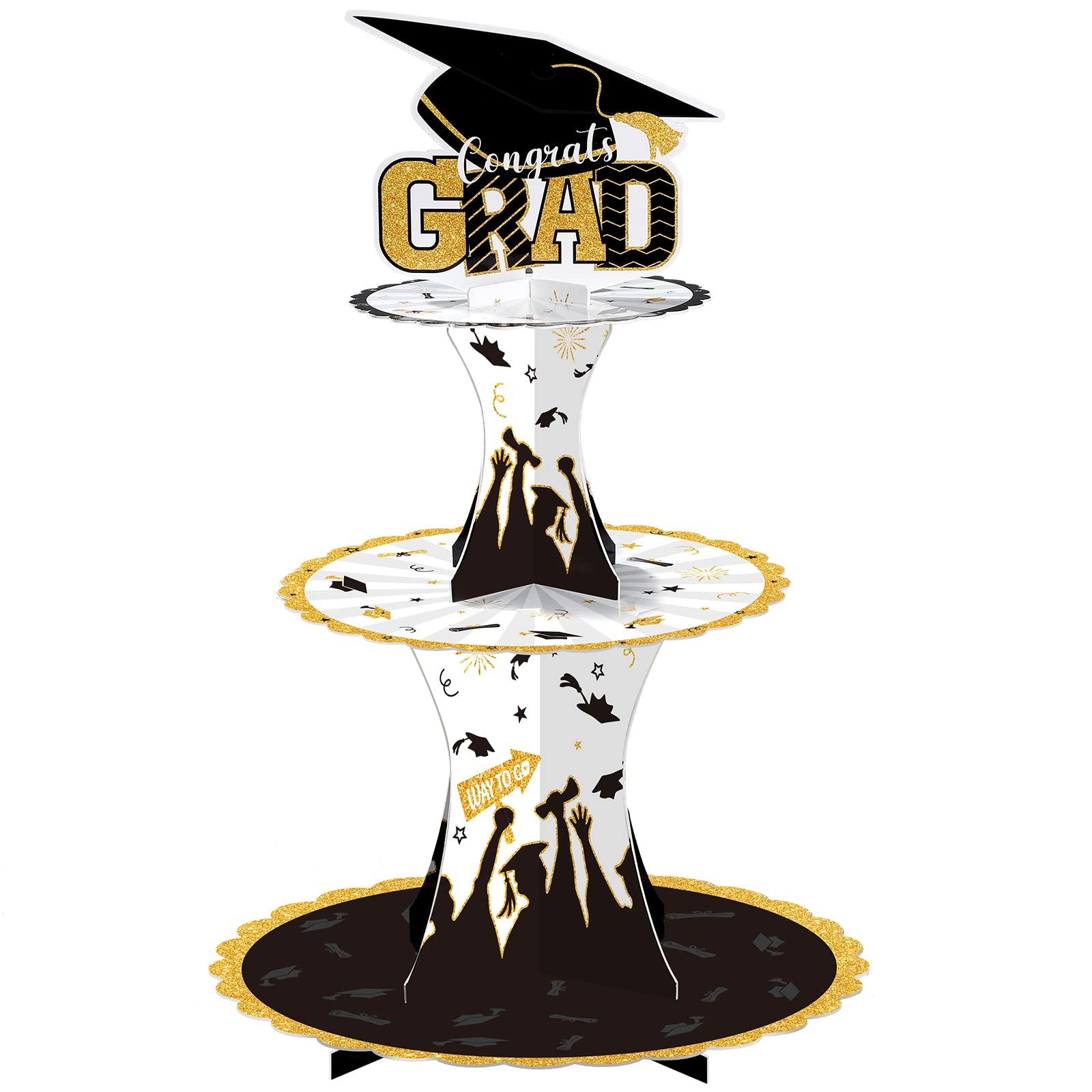 Amazon.com: Graduation Cupcake Holder Decoration 3 Tier Congrats Grad ...