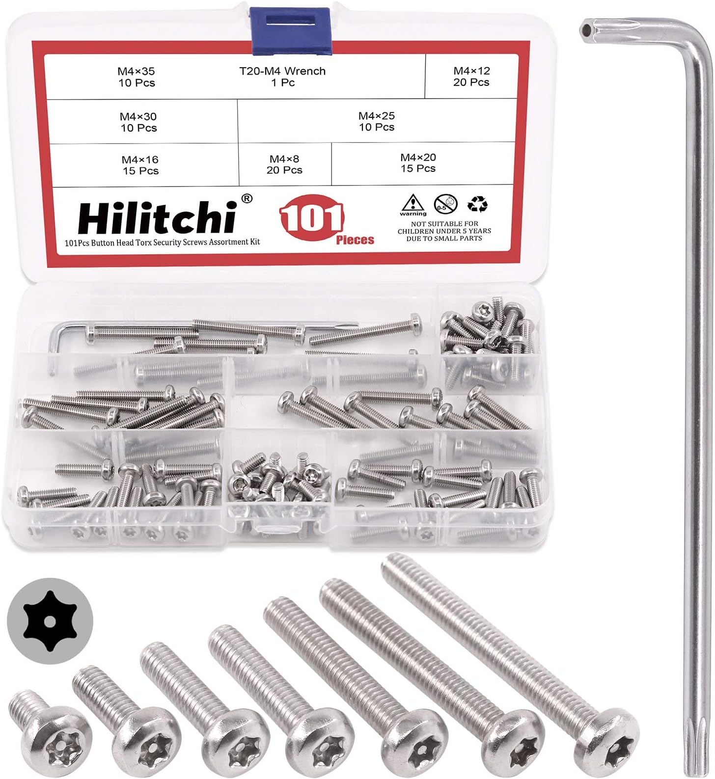 Amazon.com: M6 Tamper-Resistant Security Screws Flat Head Assortment ...