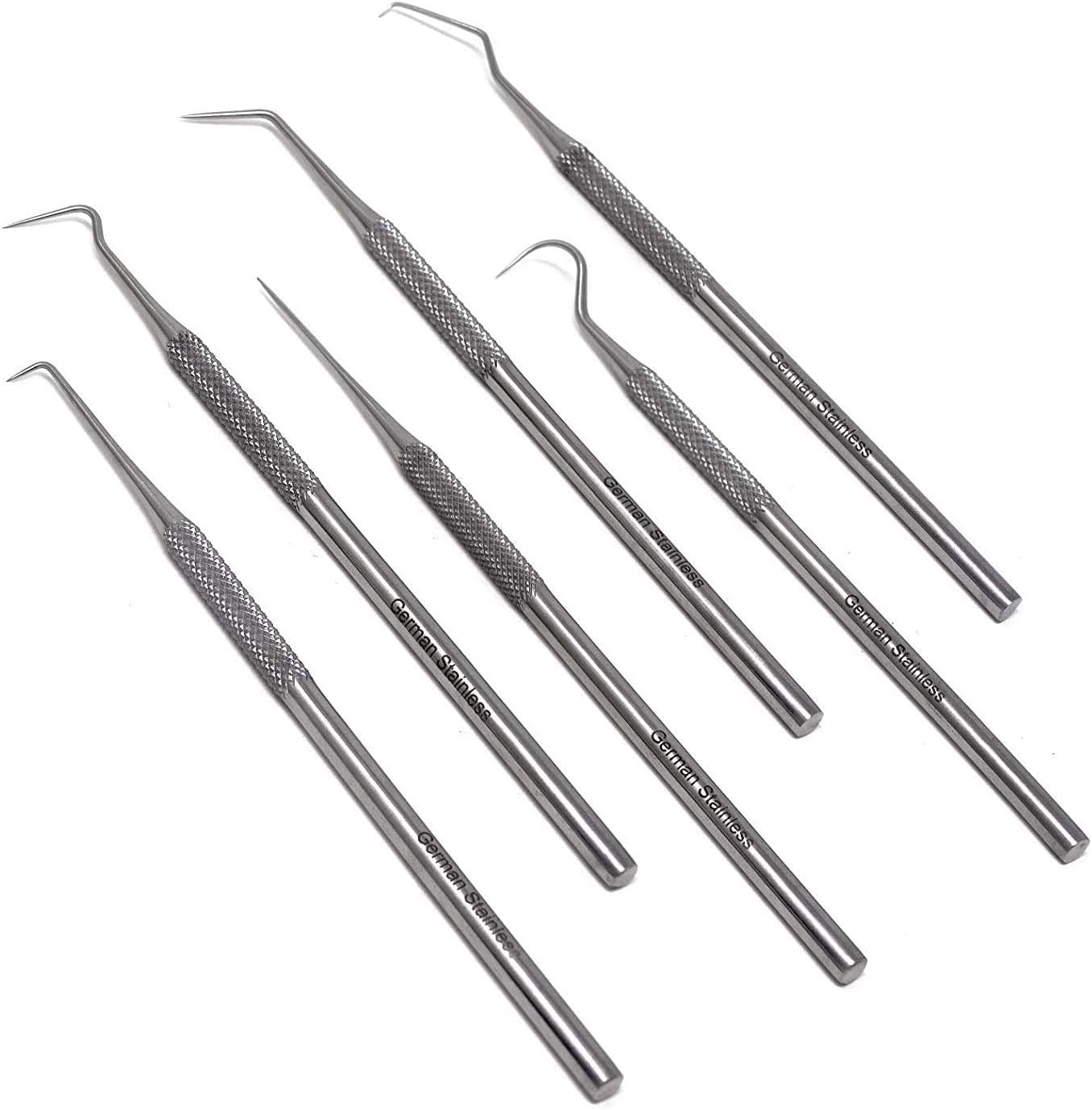 Set of 6 Stainless Steel Precision Micro Pick Set Combo, 5.5 inch ...