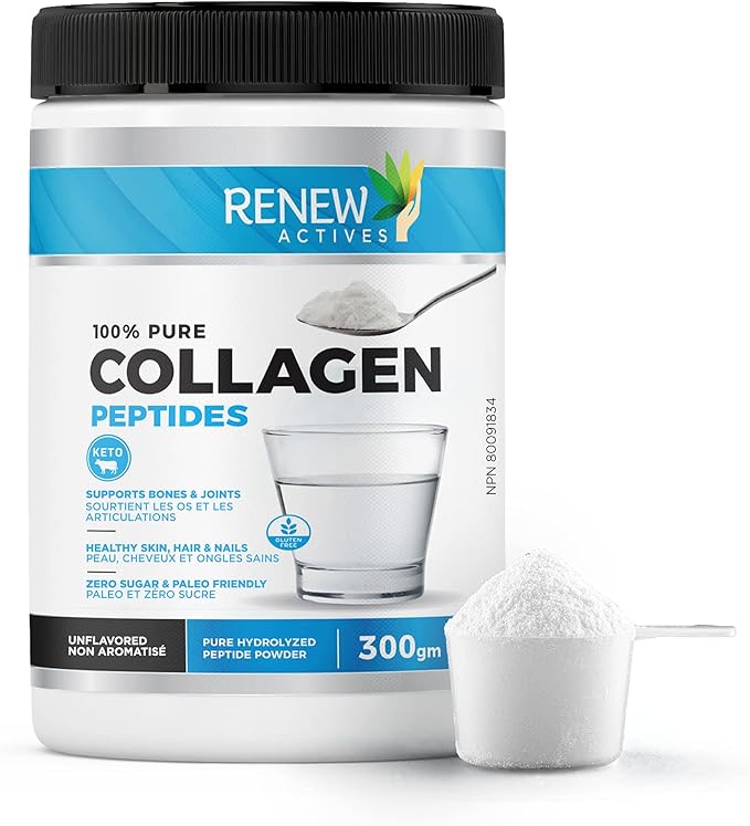 Hydrolyzed Bovine Collagen Peptides Powder: Renew Actives 100% Grass ...