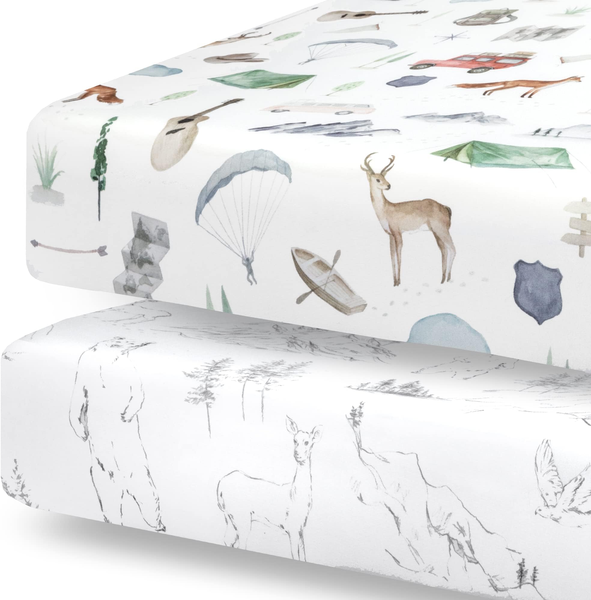 Amazon.com: TCBunny 2 Pack Premium Fitted Baby Crib Sheets for Standard ...