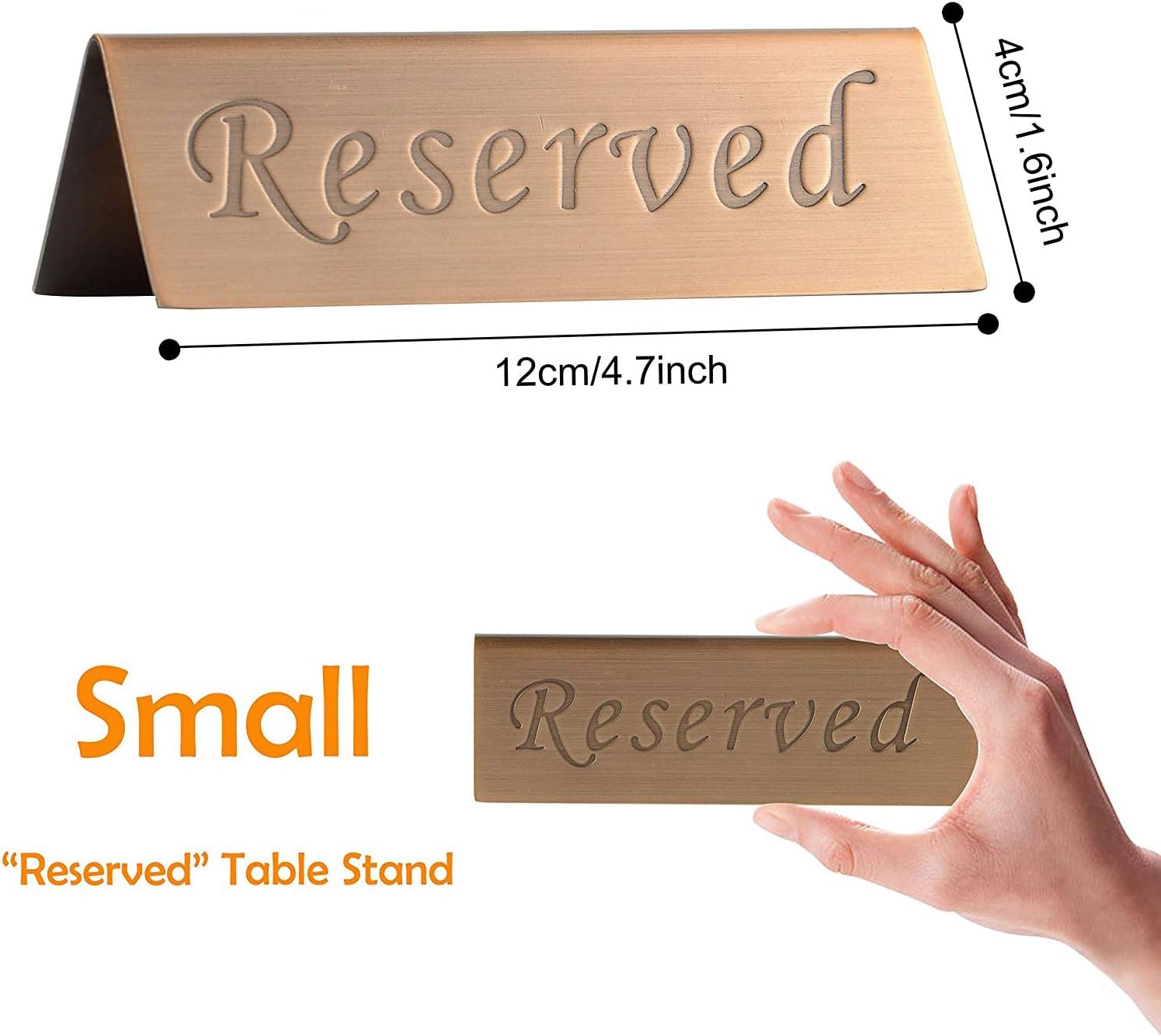 POFET 2pcs Reserved Sign – Brushed Stainless Steel Free Standing Table ...