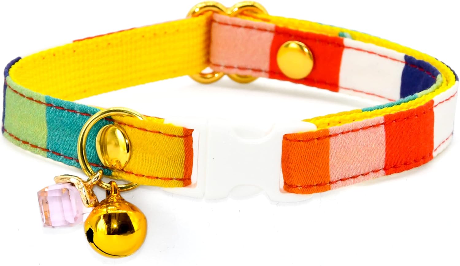 Pet Supplies : Kamercy Cat Collars with Charm, Striped Rainbow Cat ...