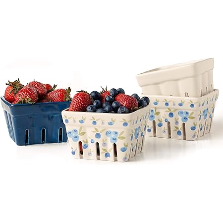 Amazon.com: AELS Ceramic Berry Basket, 5.9" Container for Fruit ...