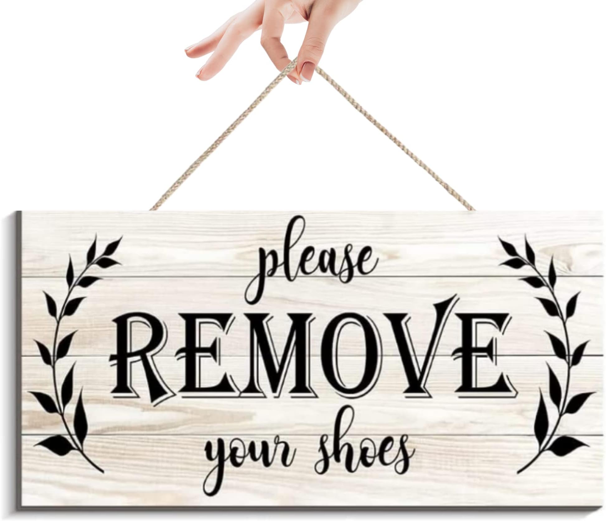 Amazon.com : OLMIXA Please Remove Your Shoes Wooden Sign (12x12 inch ...
