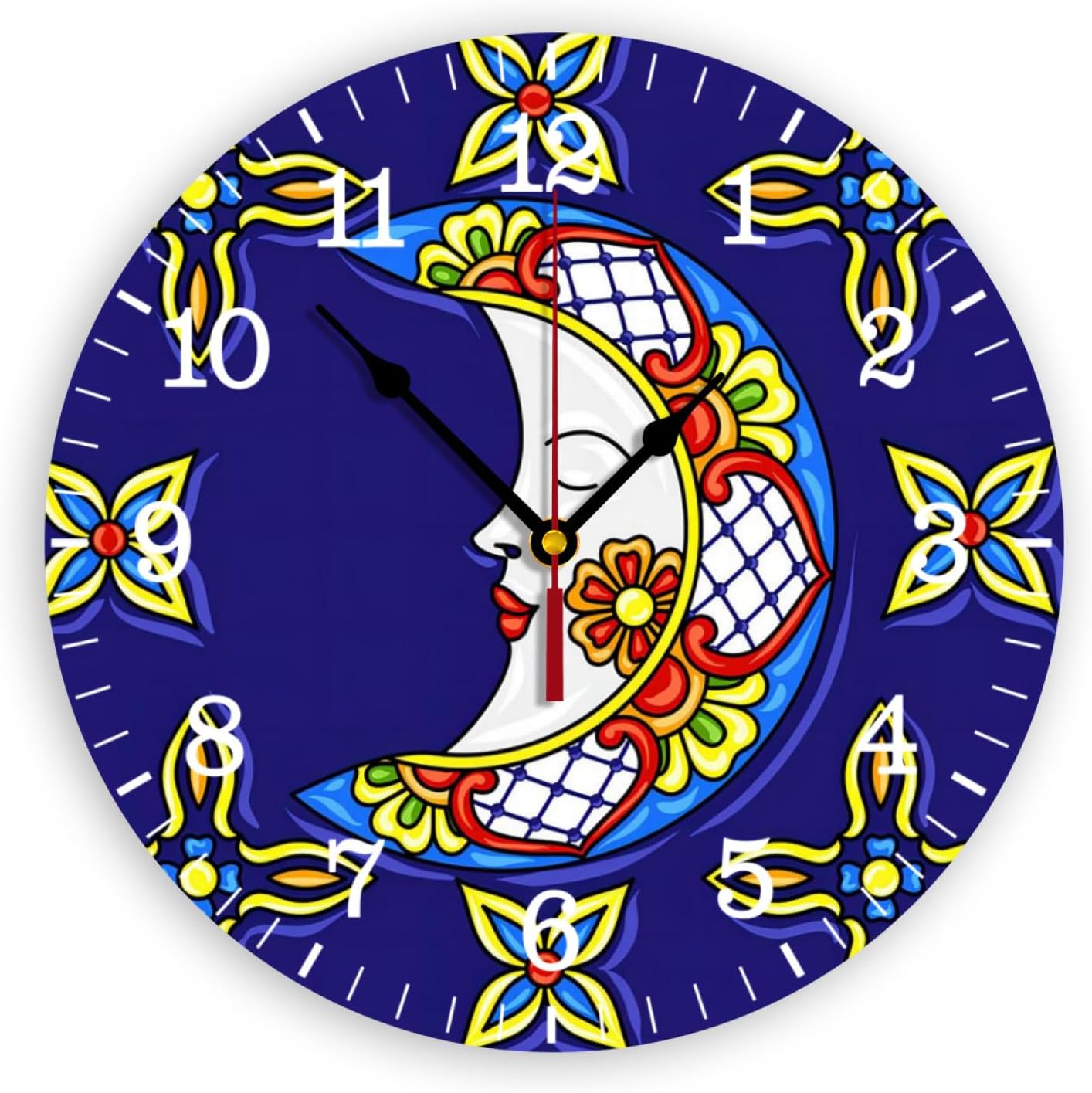Amazon.com: Vcjta Wall Clocks Mexican Talavera Ceramic Tile Pattern ...