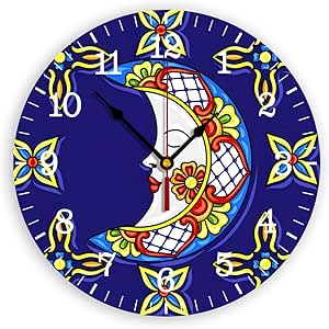 Amazon.com: Vcjta Wall Clocks Mexican Talavera Ceramic Tile Pattern ...