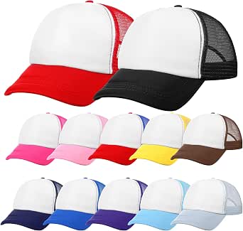 12 Pack Sublimation Blanks Trucker Hats Bulk, Mesh DIY Custom Hats ...