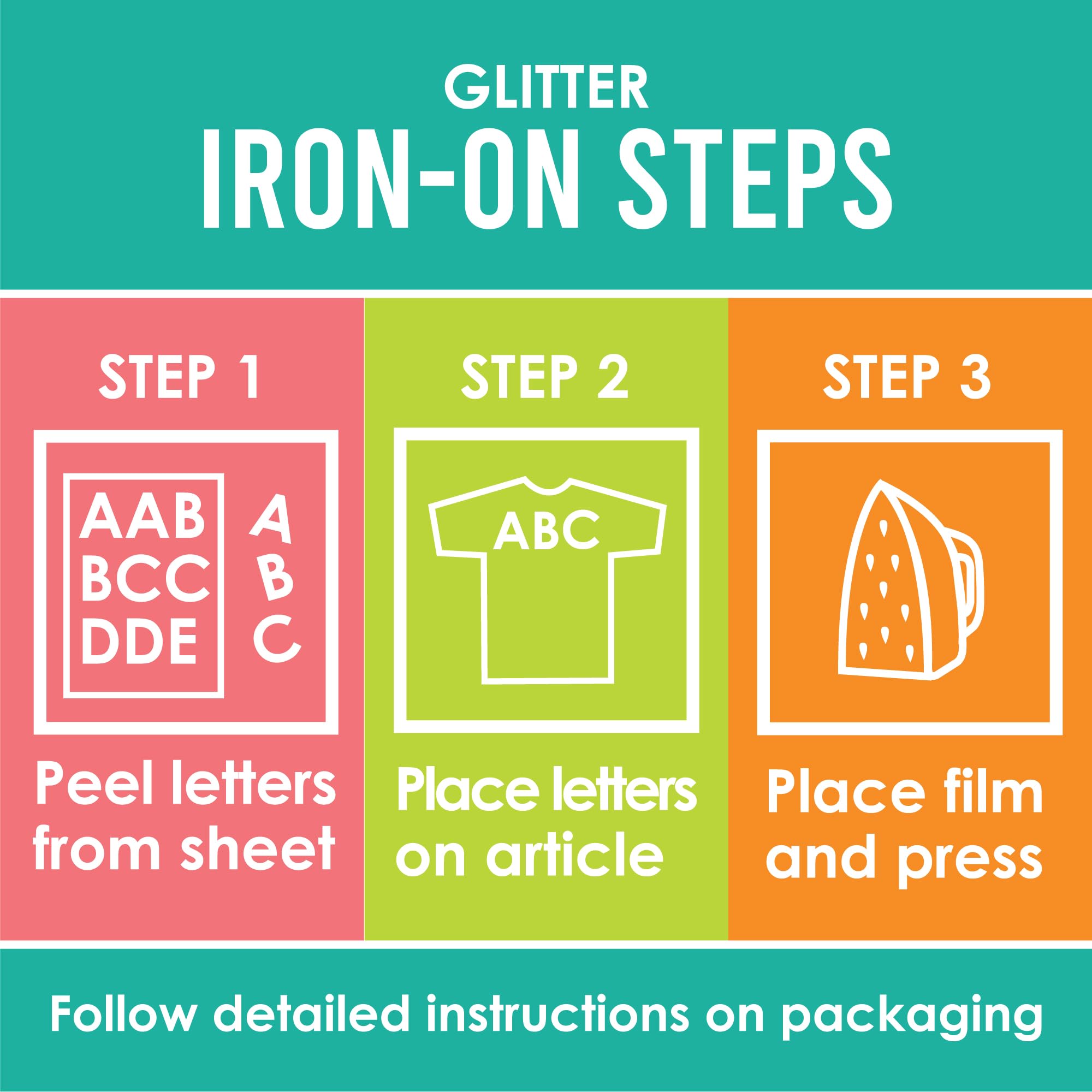 Snapklik.com : SEI 148 Pieces Iron On Letters: 1/2 Inch Glitter Iron On ...