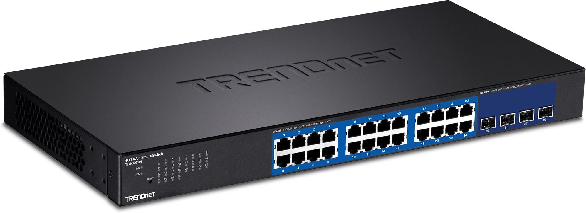 Amazon.com: TRENDnet 28-Port Web Smart Switch, 24 x Gigabit Ports, 4 x ...
