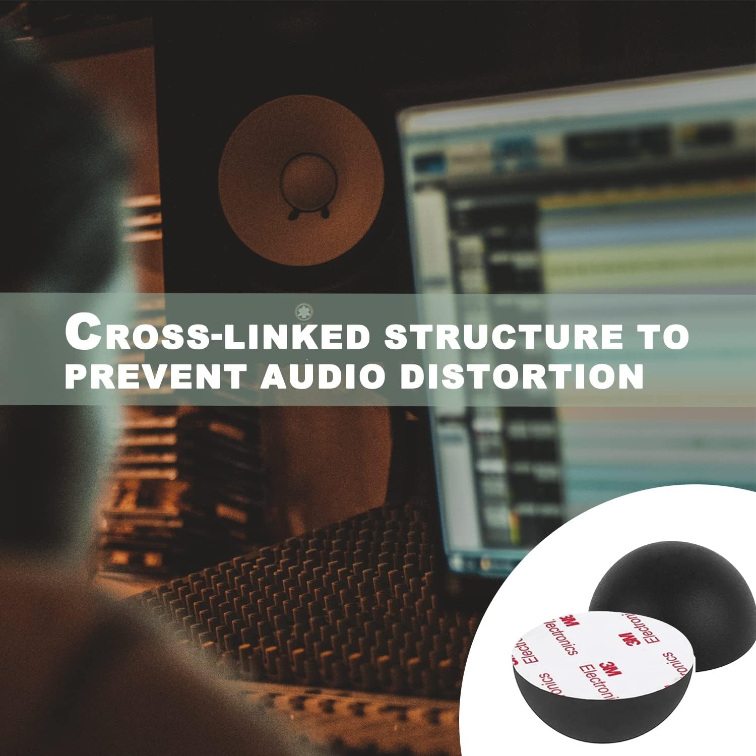 Buy 1.25 Silicone Hemisphere Bumpers Isolation Feet Rubber Non-Skid Speaker Pads with Adhesive ...