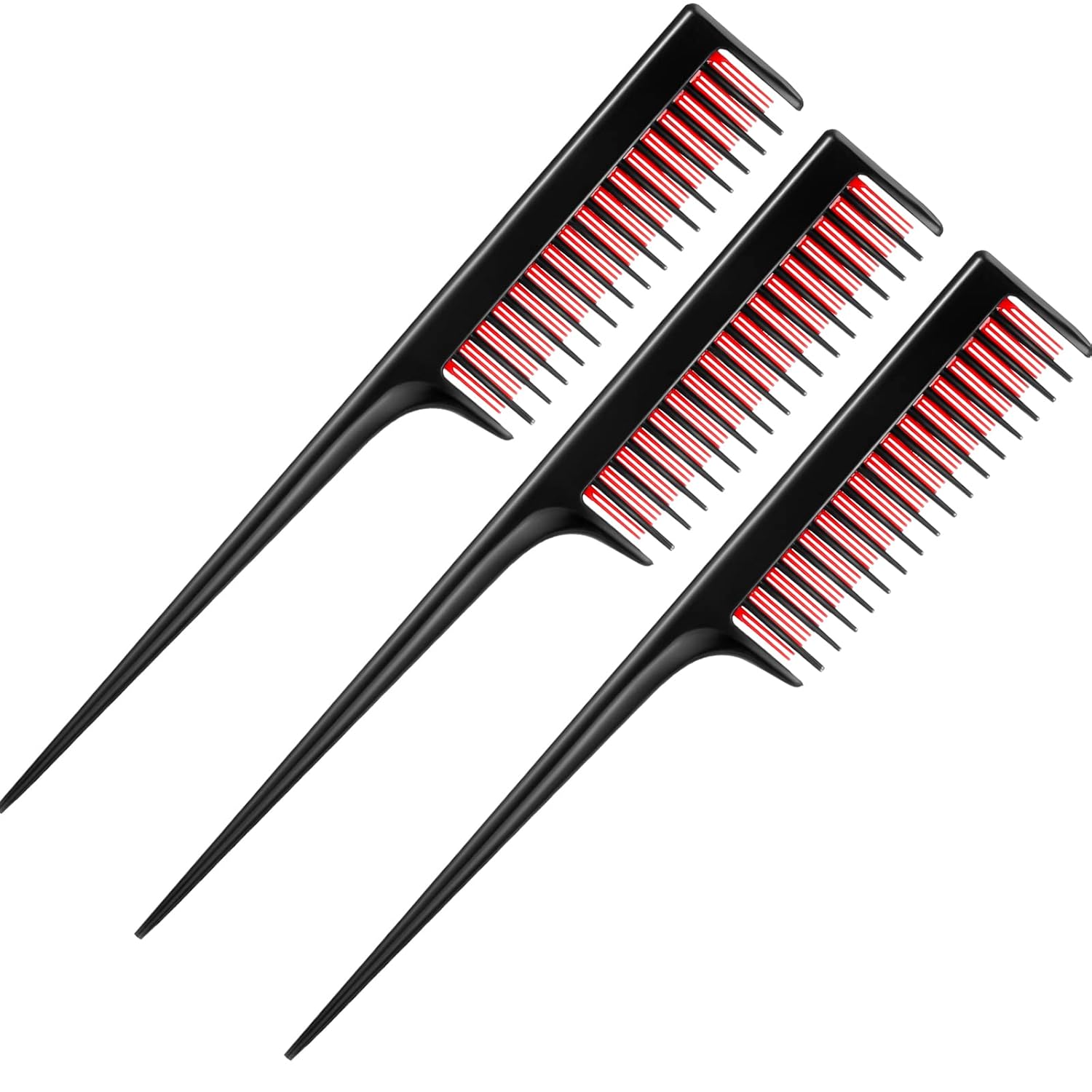 Amazon.com : Leinuosen 3 Pcs Triple Teasing Comb for Women Plastic Rat ...