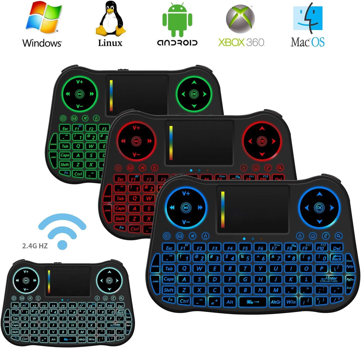 Wireless Mini Keyboard Backlit,EASYTONE 2.4G Wireless Keyboard with ...