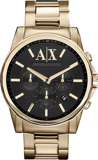 Armani Exchange A|X Men's Chronograph Gold-Tone Stainless Steel Watch ...