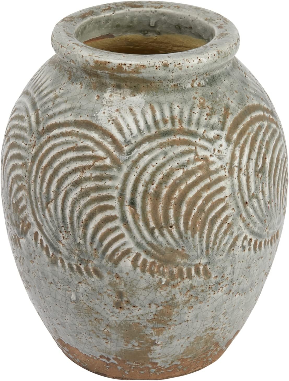 Amazon.com: Creative Co-Op Terracotta Embossed Pattern, Distressed Gray ...