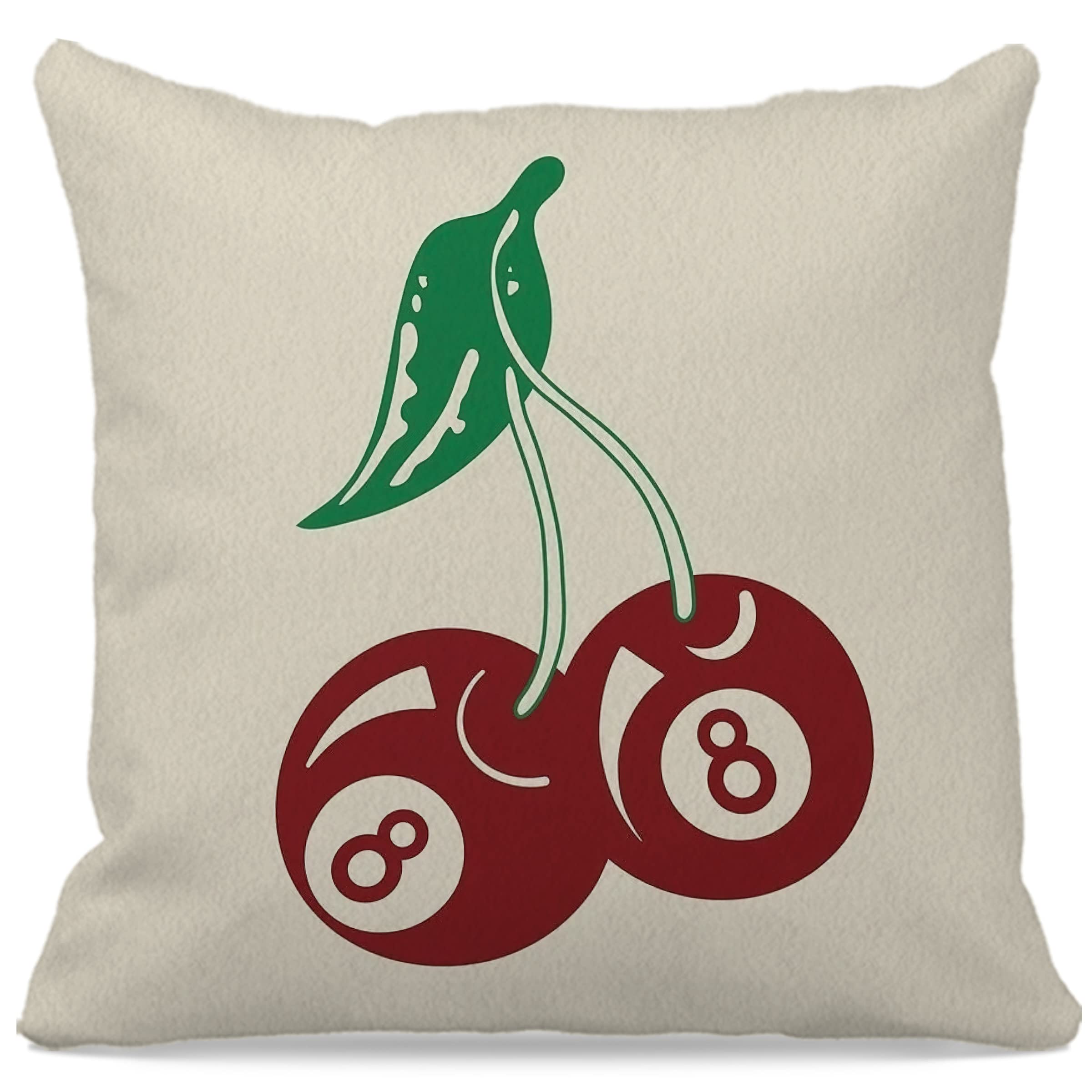 Amazon.com: Vintage Red Cherry 8 Ball Throw Pillow Case 18″×18″,Funny ...