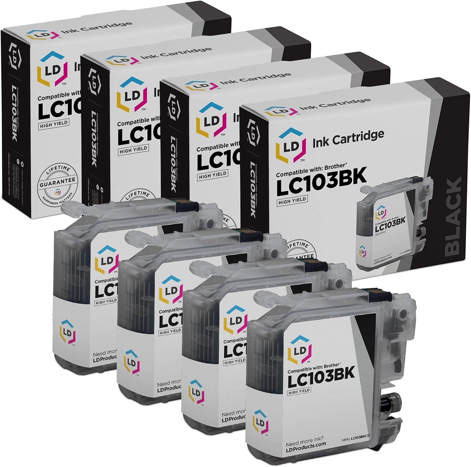 Amazon.com: ColorPrint Compatible LC103BK Ink Cartridge Replacement for ...
