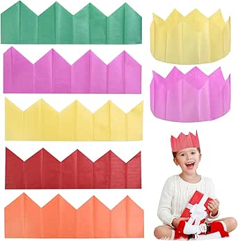 50Pcs Christmas Cracker Hats Paper Crown Hats Colorful Xmas Cracker ...