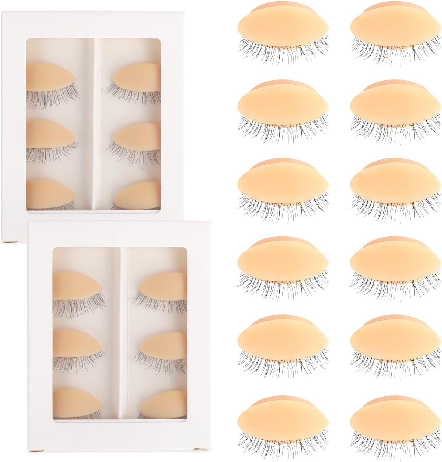 Amazon.com: Eyelash Practice Eyelids, 6 Pairs Lash Mannequin Eyelids ...