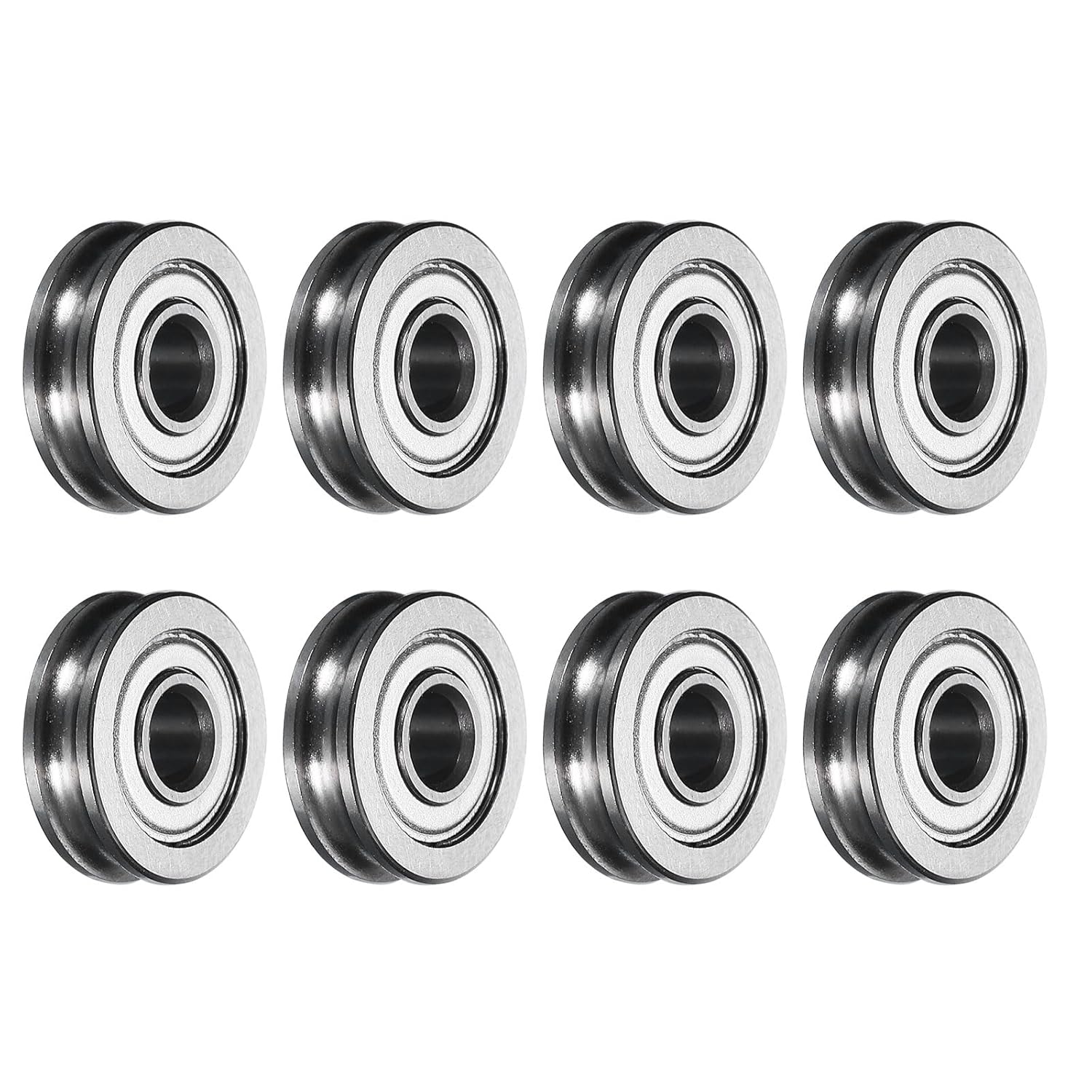 uxcell 8pcs U604ZZ U Groove Track Guide Bearing 4x13x4mm U Groove ...