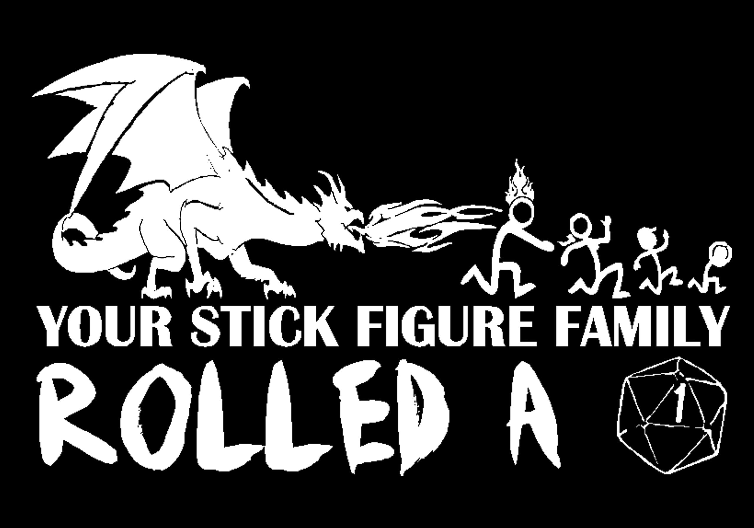 Amazon.com: Your Stick Figure Rolled A One Decal, Dragon Nobody Cares ...