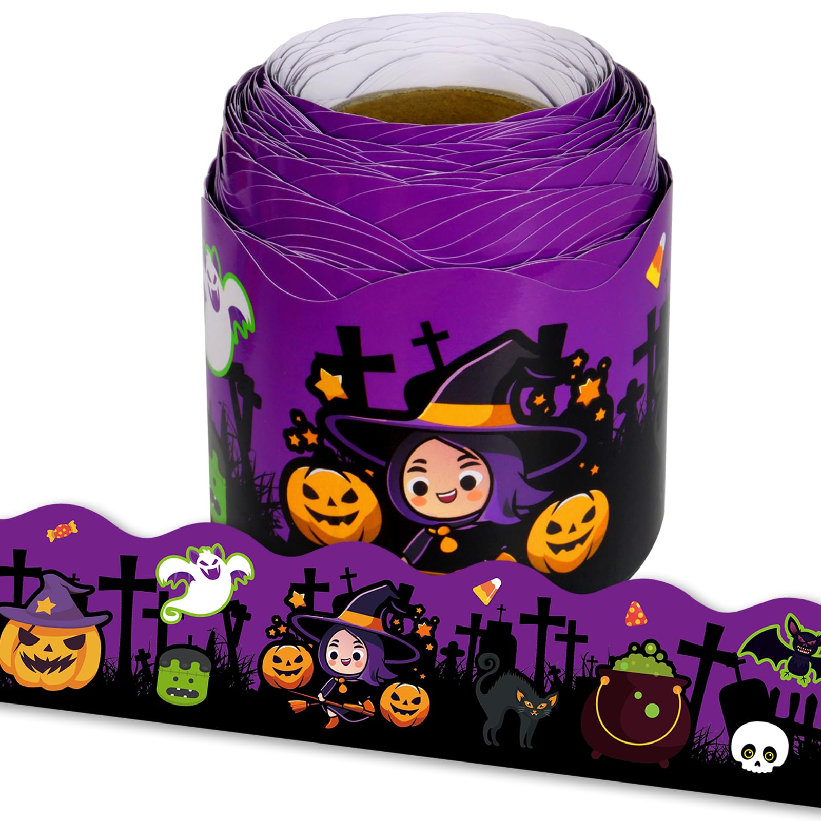Snapklik.com : Halloween Bulletin Board Borders, 65.6Ft Cartoon Pumpkin ...