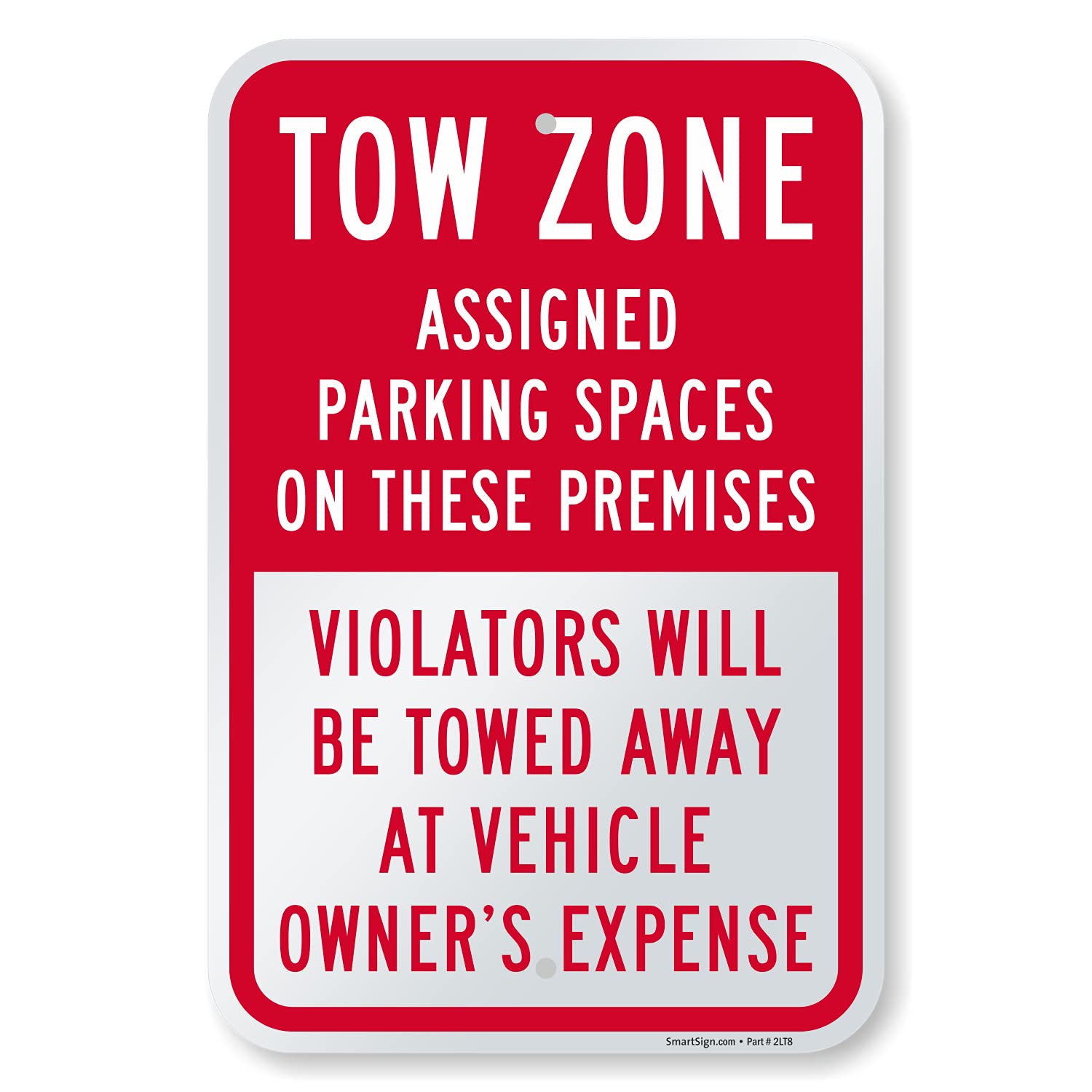 Amazon.com: SmartSign 18 x 12 inch “Tow Zone - Assigned Parking Spaces ...