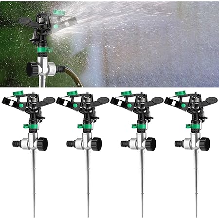 Amazon.com : Meanplan 4 Pack Sprinklers for Yard Pulsating Impact ...