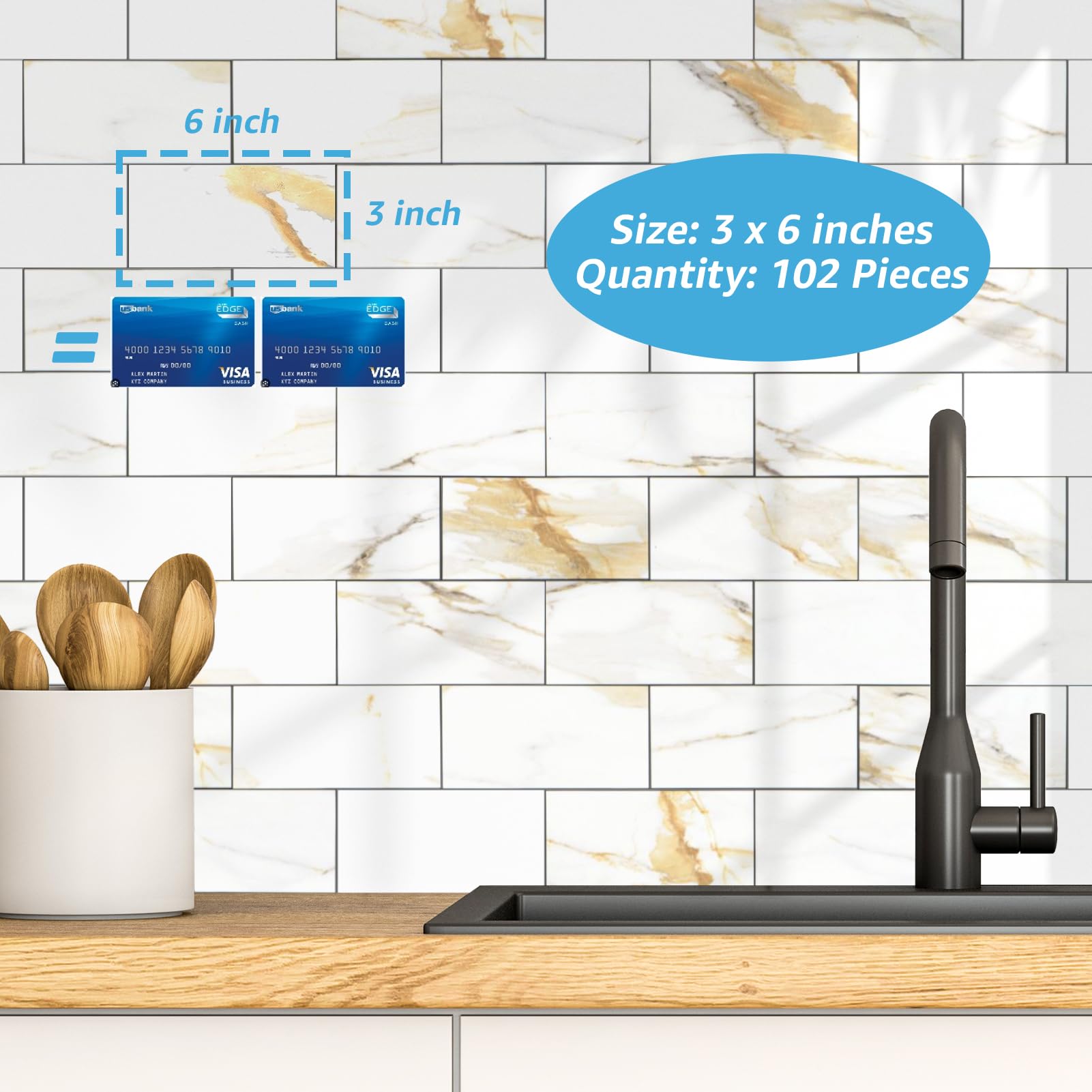 Snapklik.com : Art3d 102-Piece Peel And Stick Wall Tile For Kitchen ...