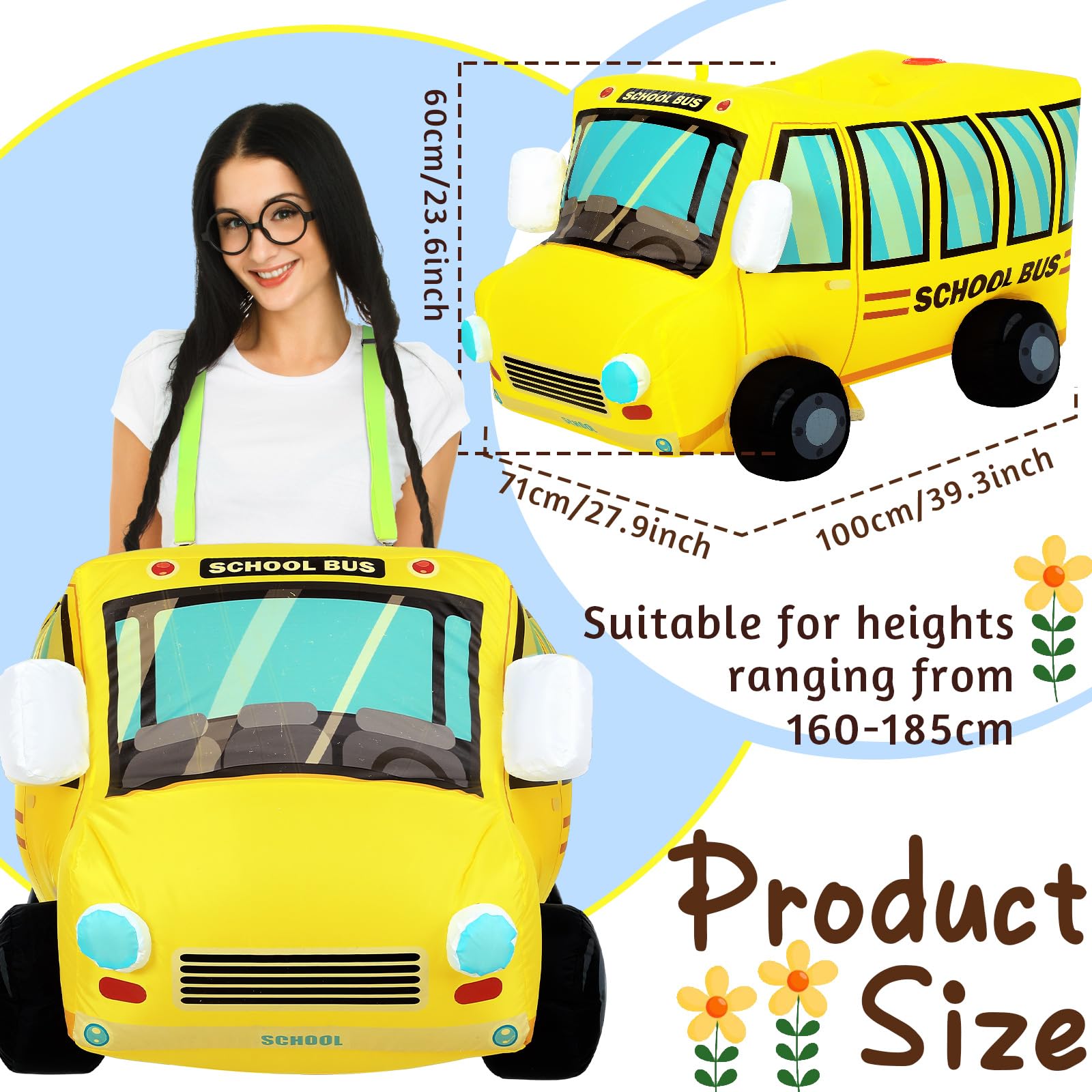 Snapklik.com : Halloween Inflatable School Bus Costume 3D Car Costume ...