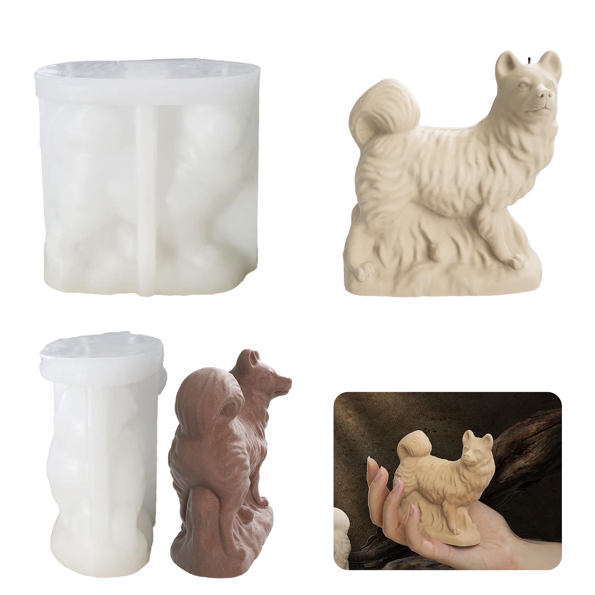 Amazon.com: Turn Face Dog Mold Dog Candle Mold Dog Resin Casting Mold ...