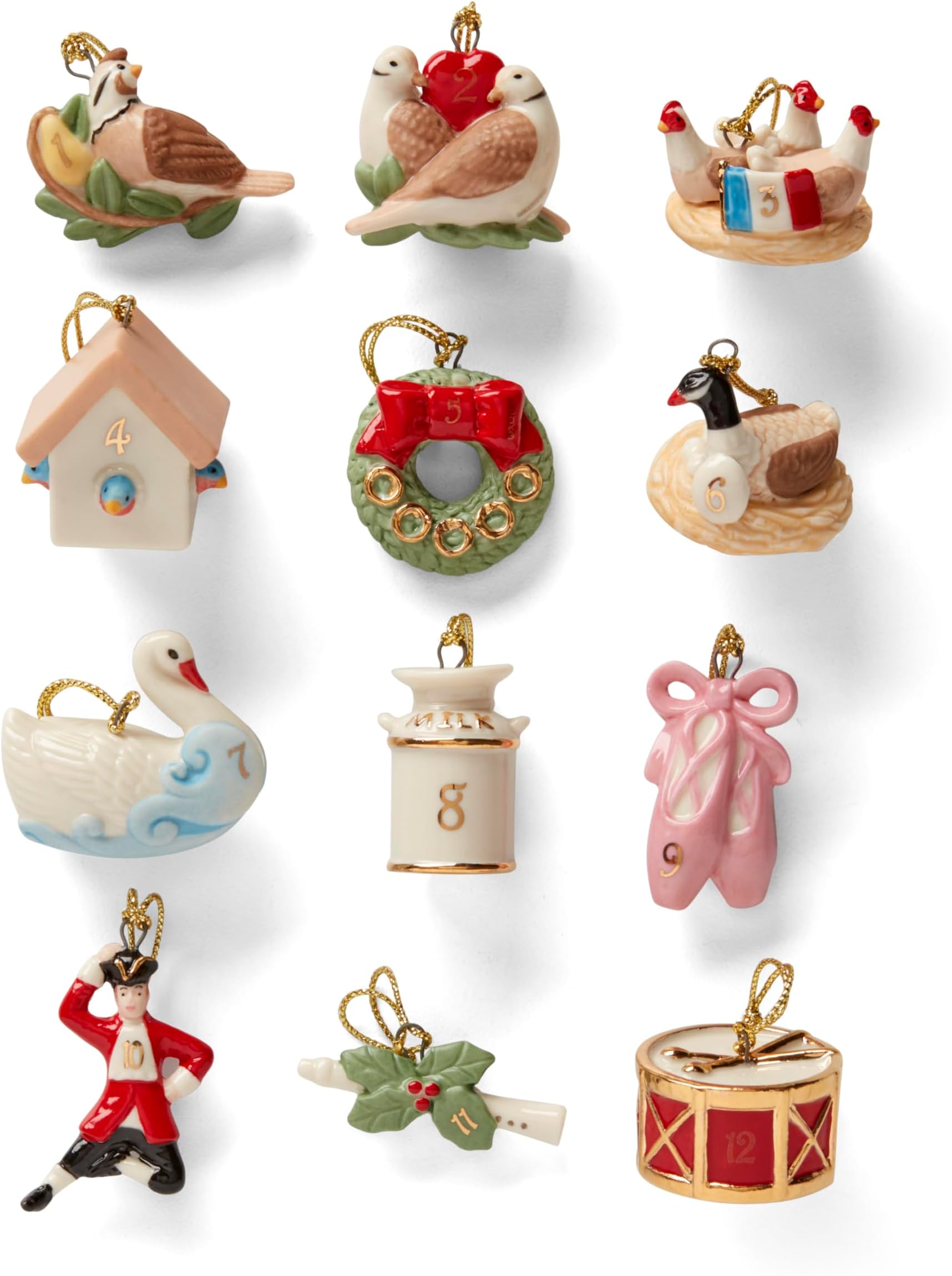 Amazon.com: 12 Pieces 12 Days of Christmas Ornaments Wooden Christmas ...